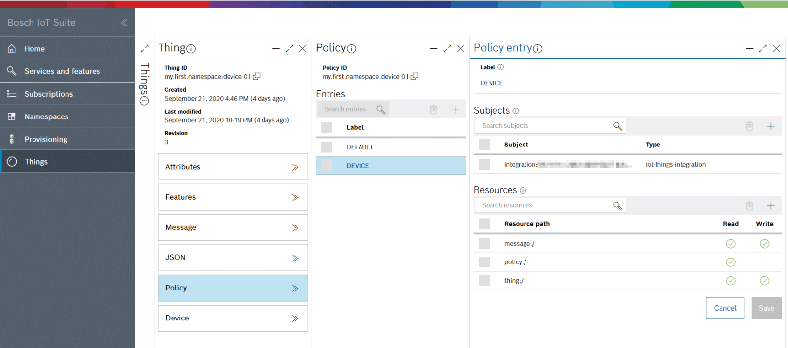 Bosch IoT Suite for Asset Communication: service update with new config ...