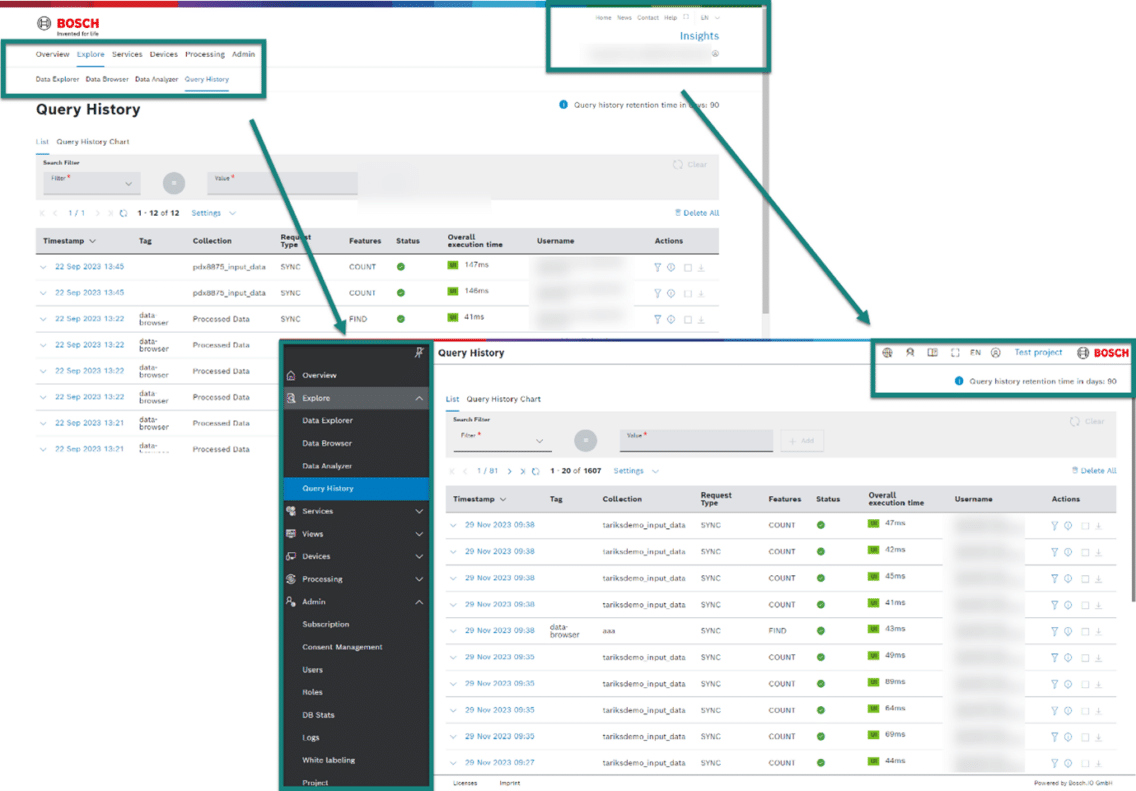Bosch IoT Insights: New layout - Developer Bosch IoT Suite